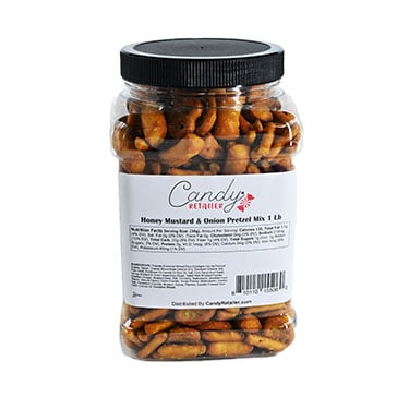 Candy Retailer Honey Mustard and Onion Pretzel Mix 1 Lb Jar ...